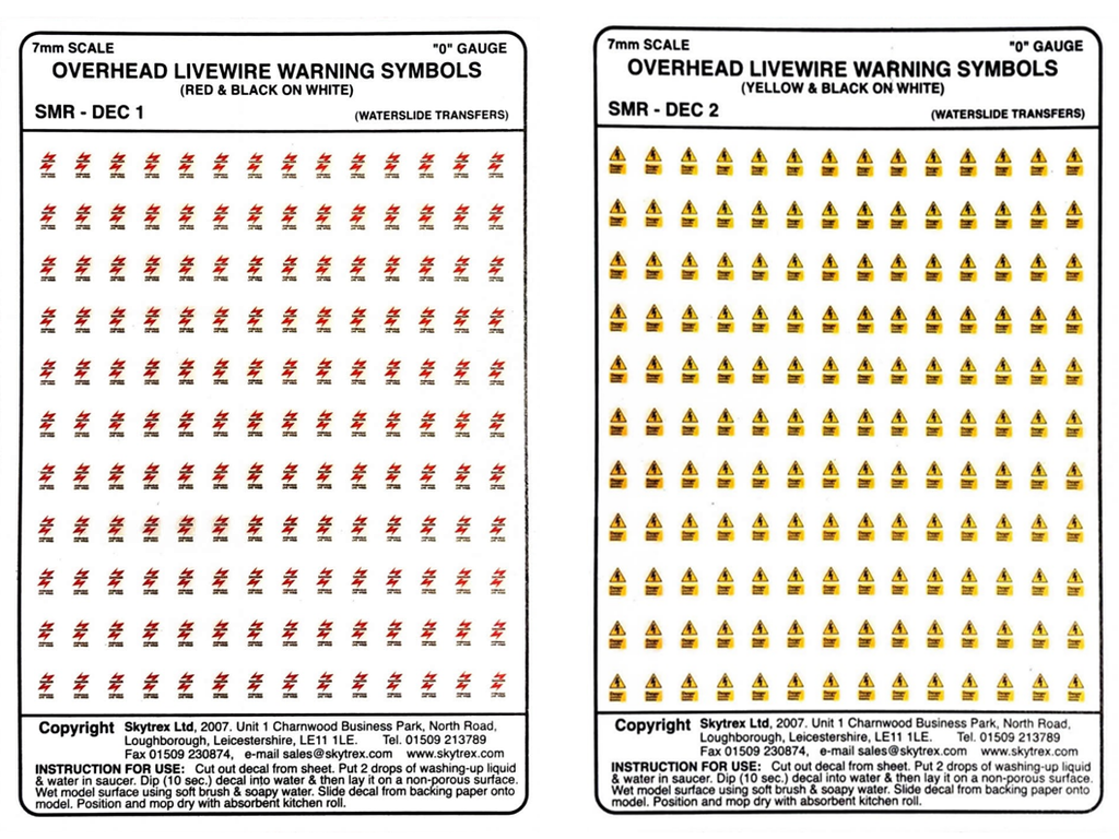 Over head Livewire Warning Symbols Decals (Pack 1) – Skytrex